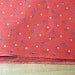 Vintage Red Calico Fabric 60s 70s Floral Fabric Cotton