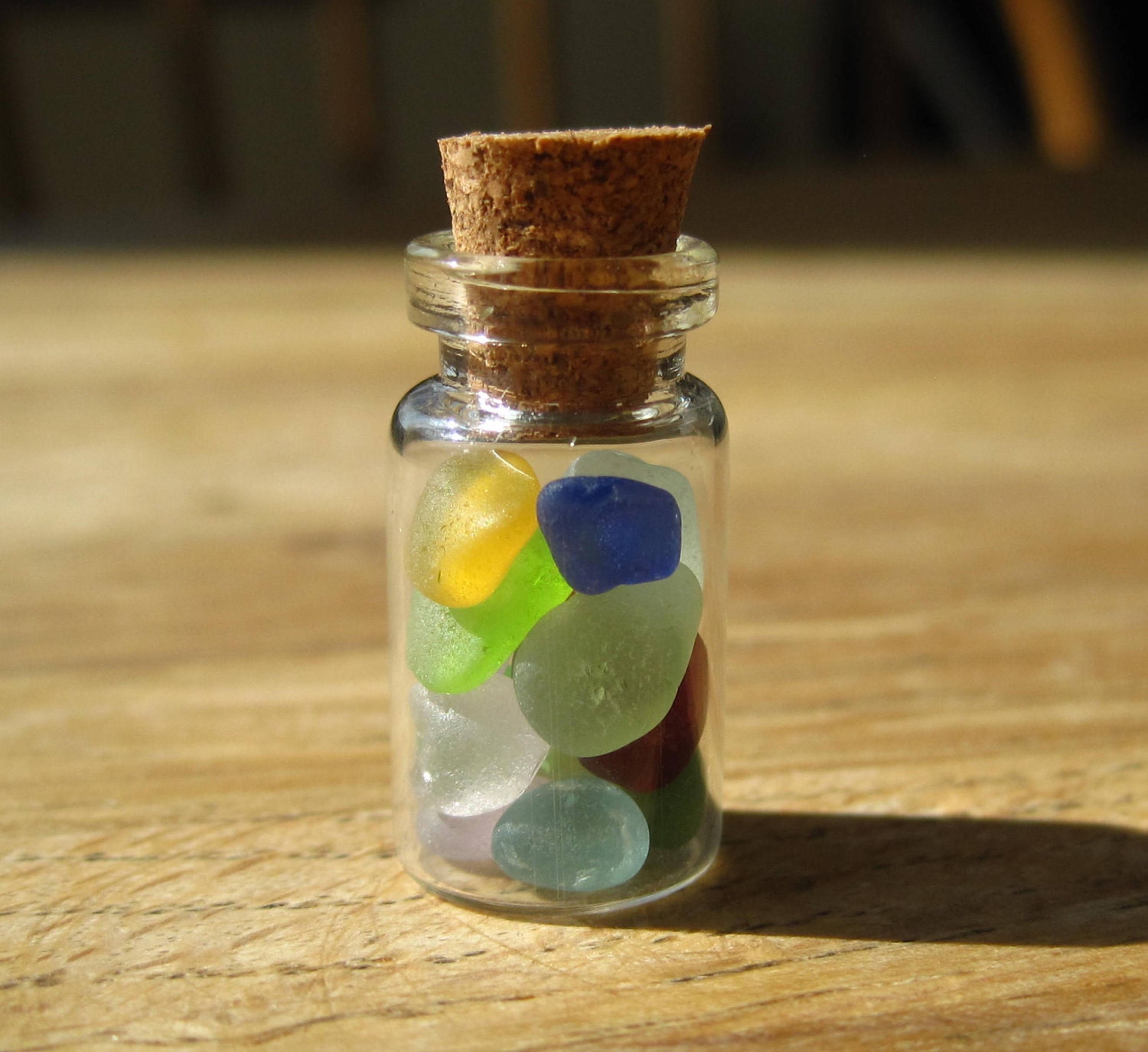 Sea Glass Tiny Glass Vile of Red Lavender by TidesTreasures