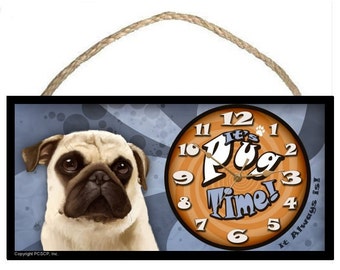 Pug clock | Etsy