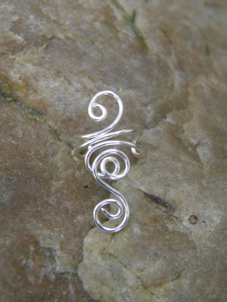 Ear cuff... Whimsical silver wire wrapped ear
