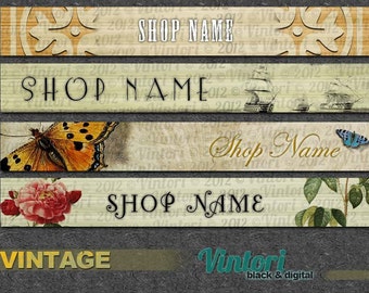 Premade Vintage banners 4 to choose from