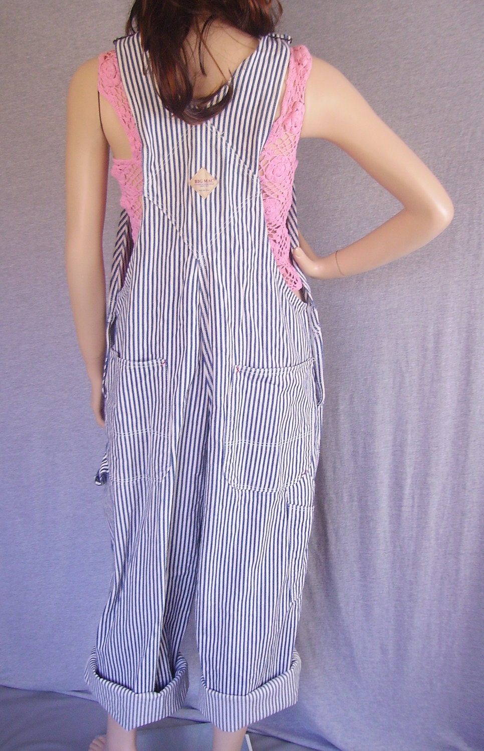 Vintage Overalls / Big Mac Overalls / Striped by BeatniksVintage