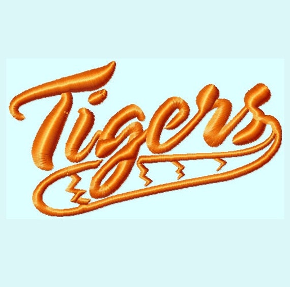 Word TIGERS with tail Embroidery Designs INSTANT DOWNLOAD