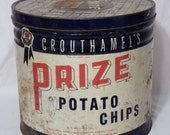 Crouthamel's PRIZE Potato Chips Tin by castawaycollectibles