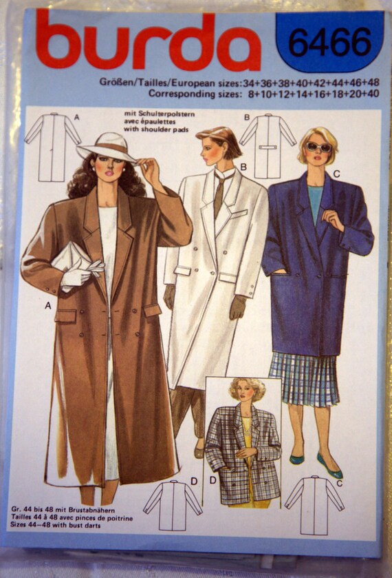 Items similar to Vintage German Burda 6466 Trench Coat Carmen Sandiego ...