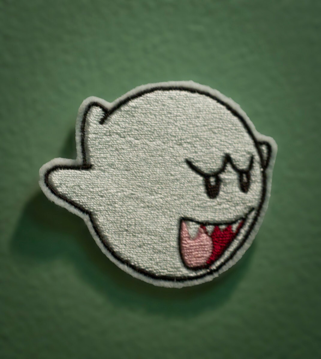 BOO Embroidered Nintendo Ghost Patch from Mario Brothers