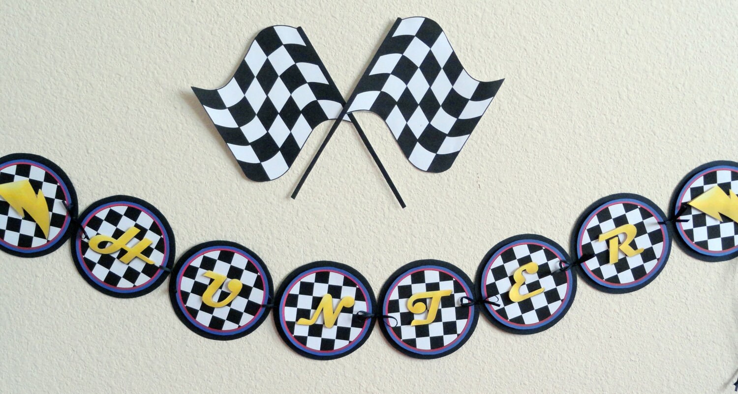 INSTANT DOWNLOAD DIY Printable Checkered Race Flags Party