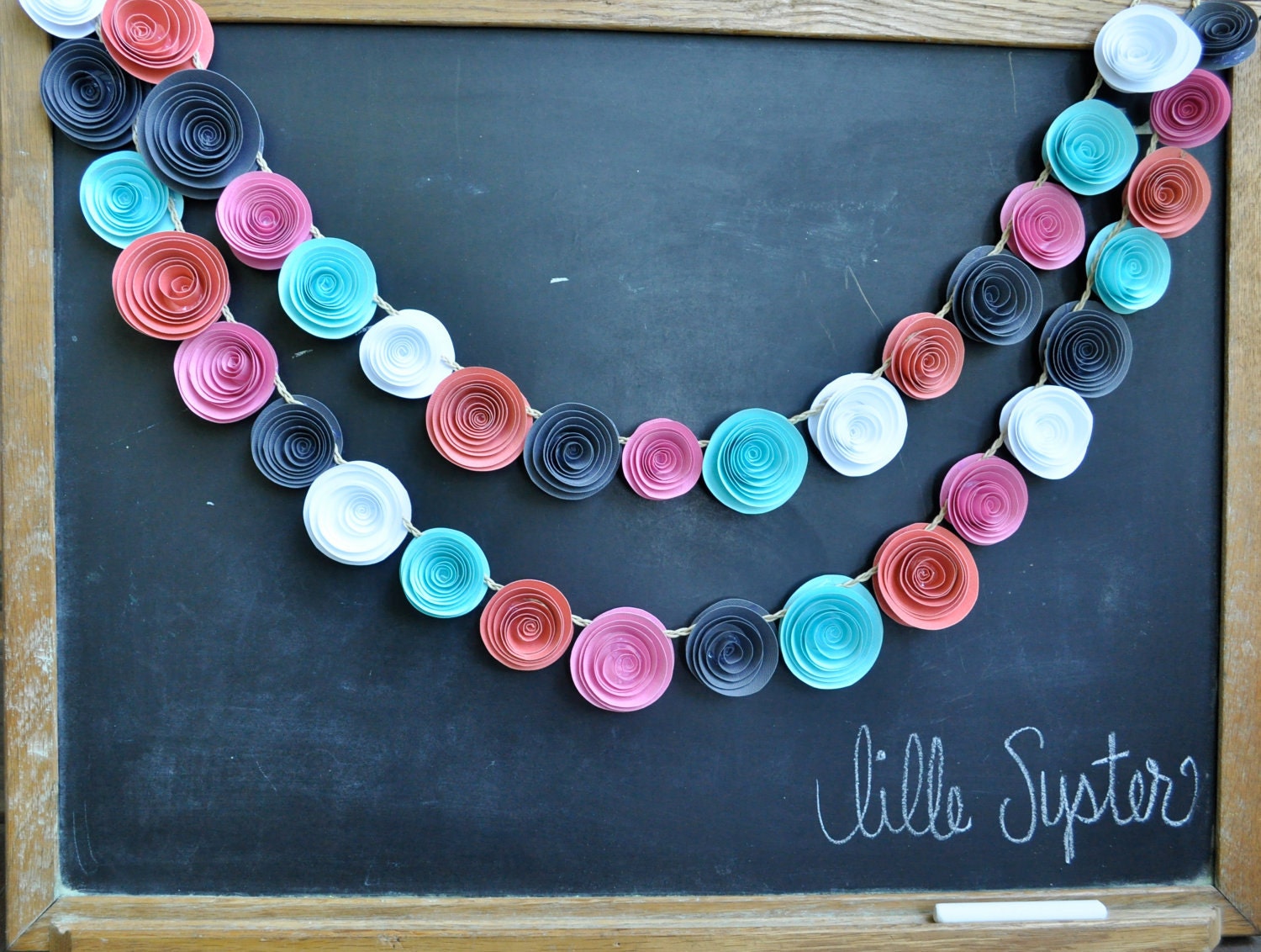 Paper Flower Garland Garden Party Summer Garland paper-flower-garland-garden-party-summer-garland