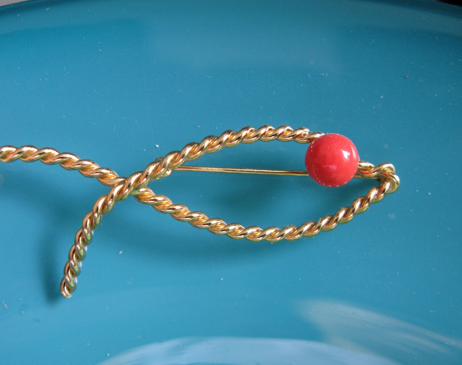 Jesus Fish Pin Brooch Napier Brooch Gold Signed Rare Fish Pin Coral ...