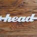 Head wood directional sign bathroom nautical boat ship