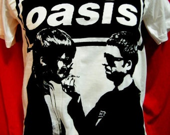 Liam,Noel Gallagher OASIS BAND Britpop ROCK handmade T Shirt Size S