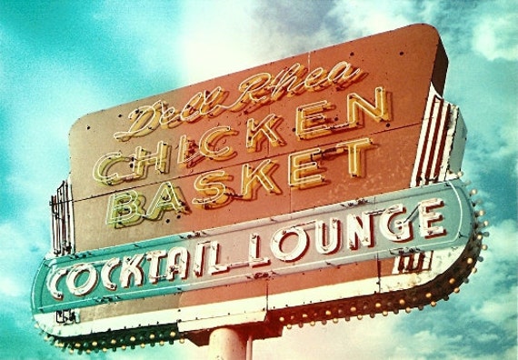 Items similar to Vintage Chicken Restaurant Sign -5x7 Roadside ...