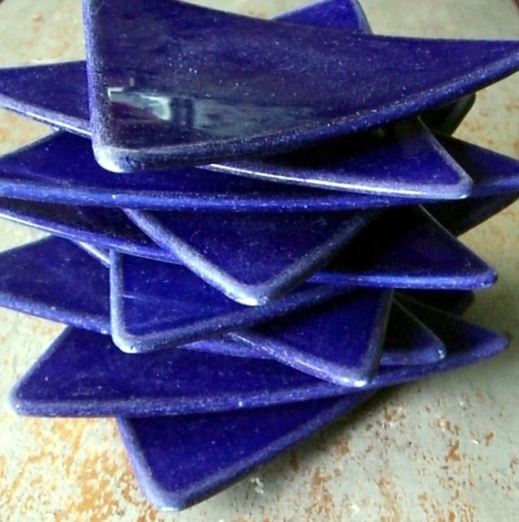 Cobalt Blue Triangle Plates Dudson Artisan Made in England