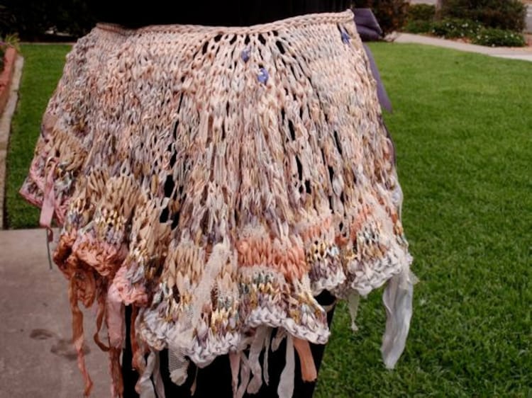 Bohemian Gypsy Hand knitted Silk Ribbon Tulle by HOLLYANNHESS