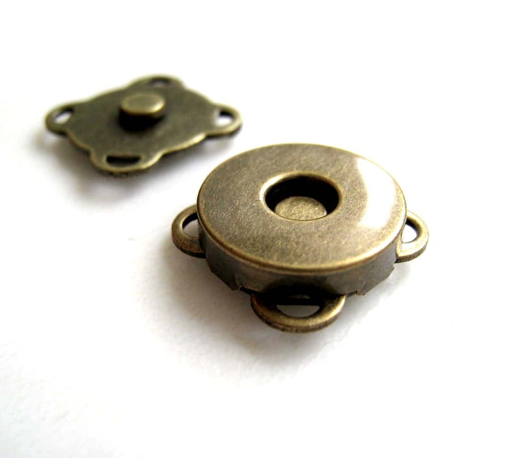 14mm Antique Brass Sewing Magnetic Snaps by handmadesgarden