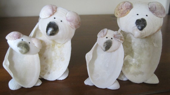 Items similar to SeaShell Koala Bears, Beach Themes on Etsy