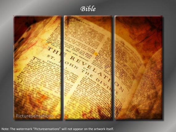 Framed Huge 3 Panel Modern Religious Art Bible Giclee Canvas