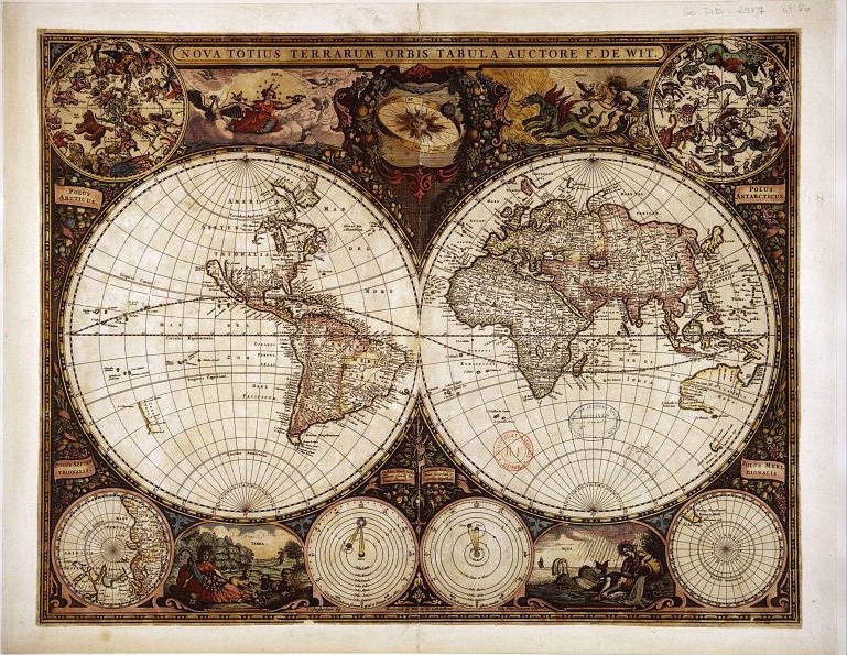 Monde wit antique world maps Old World Map illustration