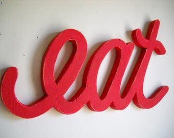 Red eat sign | Etsy