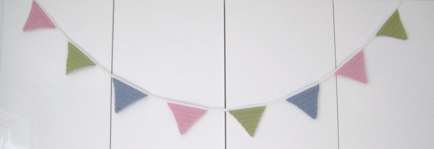 Crochet Pattern Flags Triangle Bunting Garland INSTANT