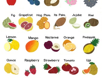 Popular items for fruit alphabet on Etsy