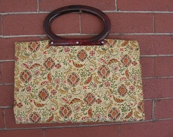 Vintage black leather kiss and lock snap clutch purse w/ chain