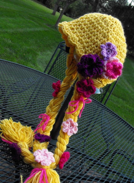 Items similar to RAPUNZEL Character Crochet Hat - "Tangled" - Sizes 1-3 ...