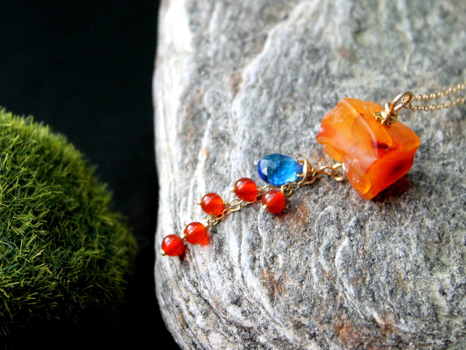 Fiery carnelian hammered nugget carnelian rounds by Peelirohini