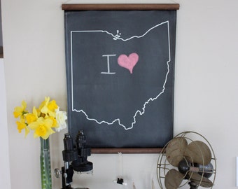 Chalkboard State Maps // Custom State Map Decor // by dirtsastudio