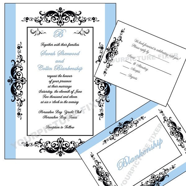 Monogram with Chandelier Trim Wedding Invitation – OnePaperHeart ...
