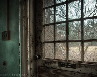 Old Room with Desk Large Window Abandoned Asylum HDR Urban