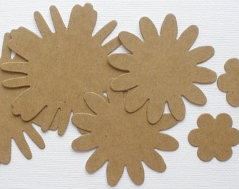 FLOWER BURST Chipboard Die Cuts Floral Alterable Shapes