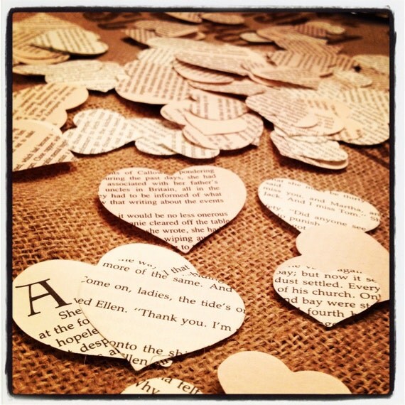 Items similar to Wedding Confetti - Vintage Book Pages - Valentine ...