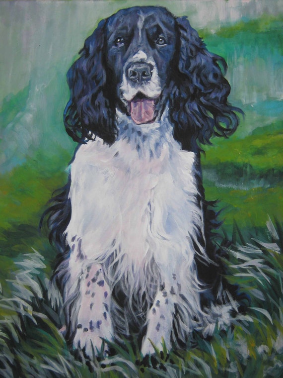English Springer Spaniel art CANVAS print of LA Shepard