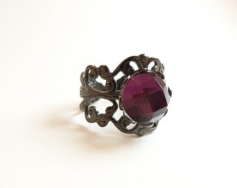 Dark silver ring | Etsy