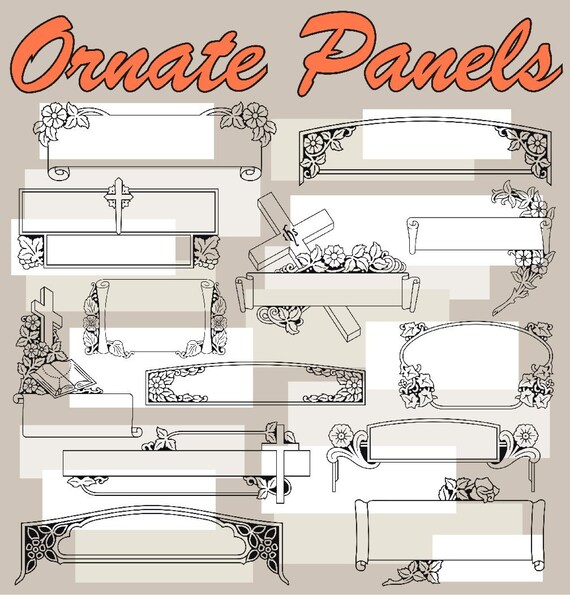 27 Ornate Panels Vector Clipart