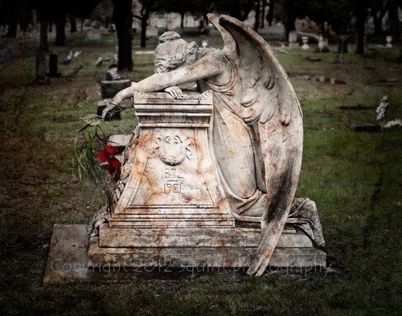 Cemetery Art Photo Weeping Angel Angel in by Squintphotography