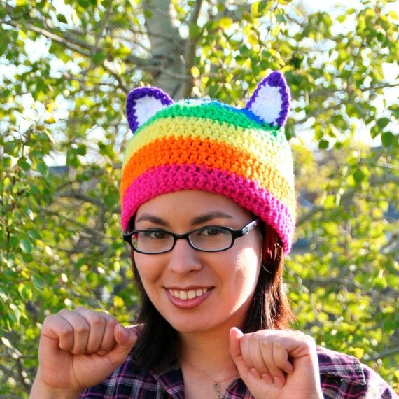 Rainbow Kitty Hat Adult/Teen Size