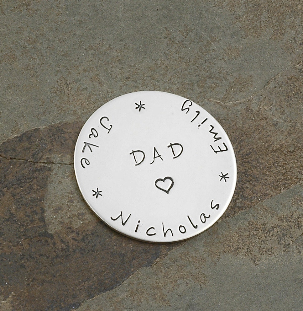Golf Ball Marker Token Hand Stamped Personalized