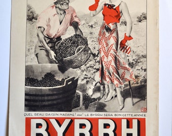 1933 Advertisement for Byrrh by VintageFoundInFrance on Etsy