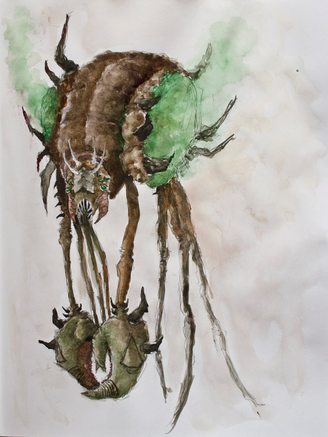 Starcraft Zerg Overlord Watercolor Illustration By Matthewkocanda