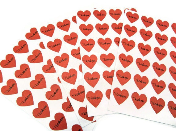 Items similar to 200 Red Heart Stickers Mini Small .75 in size Can be ...