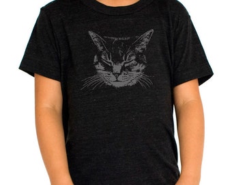 Black cat t shirt | Etsy