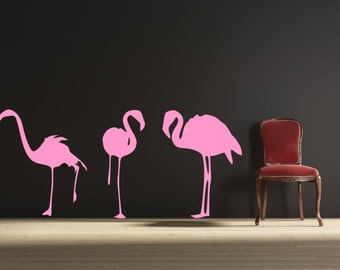 Flamingo wall decals | Etsy
