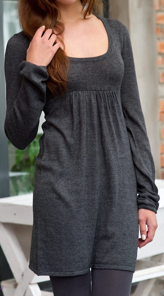 Items similar to Grey tunic with long sleeves on Etsy