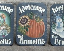 Popular items for slate welcome sign on Etsy