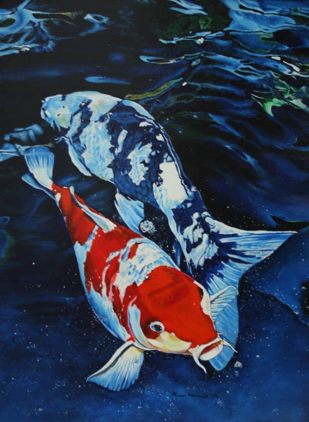 Koi fish print taken from my original painting art