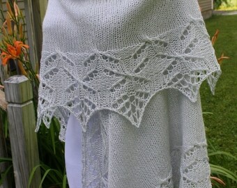 Knitted Wrap Scarf or Prayer Shawl pattern. PDF download.