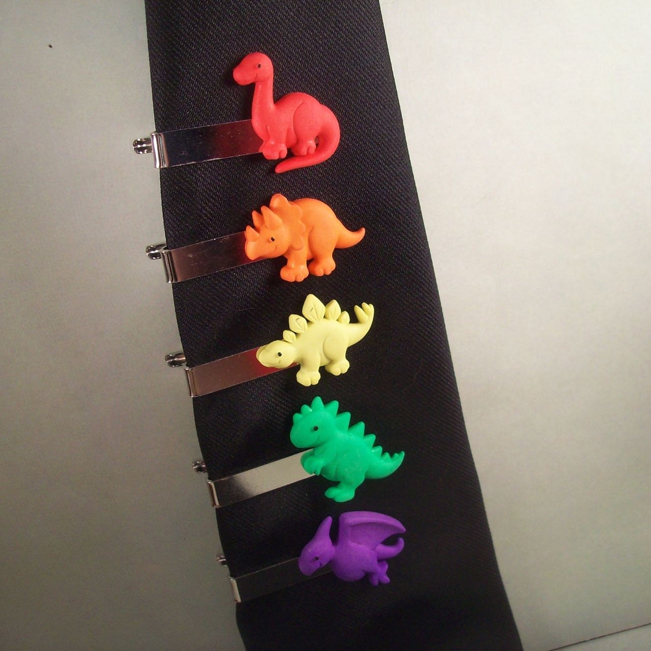 Dinosaur Tie Clip your choice by thelovelyteaspoon on Etsy