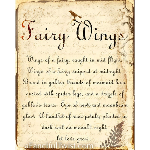 Fairy Wings Spell 8 x 10 Print by AFancifulTwist on Etsy